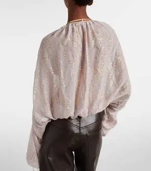 JACQUES WEI Ruffled Silk-blend Shirt
