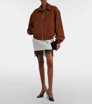 JACQUES WEI Suede Bomber Jacket