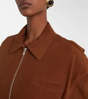 JACQUES WEI Suede Bomber Jacket