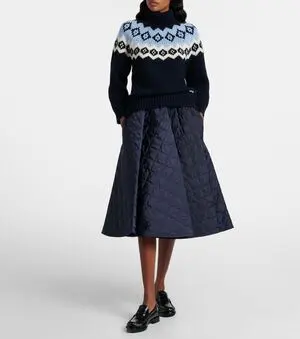 Prada Re-nylon Quilted Midi Skirt - Blue