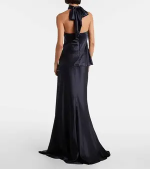 Ralph Lauren Satin Maxi Skirt - Blue