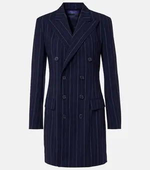 Ralph Lauren Striped Wool Blazer Dress - Blue