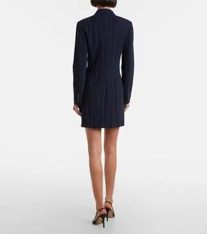 Ralph Lauren Striped Wool Blazer Dress - Blue