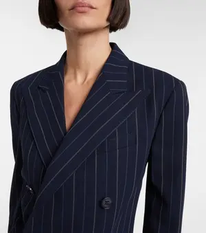 Ralph Lauren Striped Wool Blazer Dress - Blue