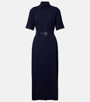 Ralph Lauren Belted Wool Midi Shirt Dress