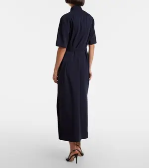 Ralph Lauren Belted Wool Midi Shirt Dress - Blue