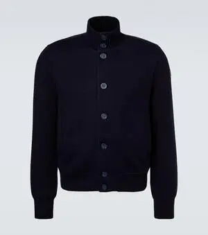 Moncler Down-paneled Virgin Wool Cardigan