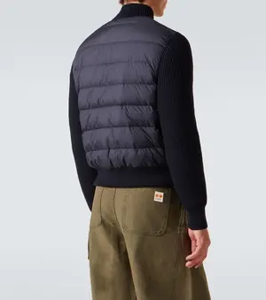 Moncler Down-paneled Virgin Wool Cardigan