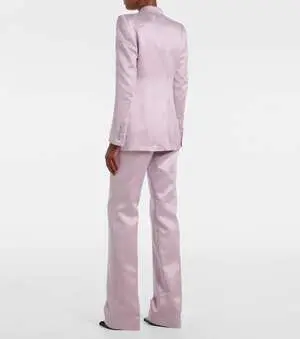 TOM FORD Cotton And Silk Duchesse Straight Pants - Pink