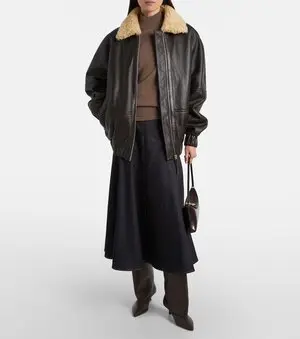Jacquemus Shearling-trimmed Leather Bomber Jacket