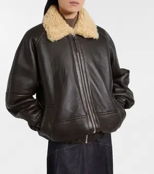 Jacquemus Shearling-trimmed Leather Bomber Jacket