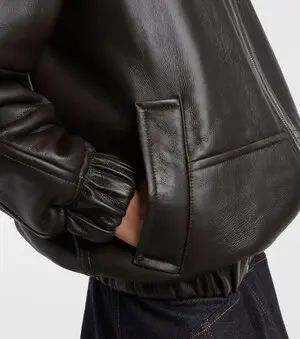 Jacquemus Shearling-trimmed Leather Bomber Jacket