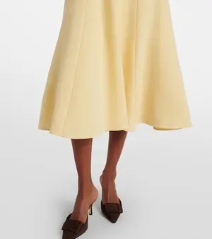 Roland Mouret Peplum Wool Crêpe Midi Dress - Yellow