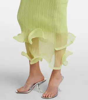 Simkhai Midi Skirt With Ruffle Detail - Green