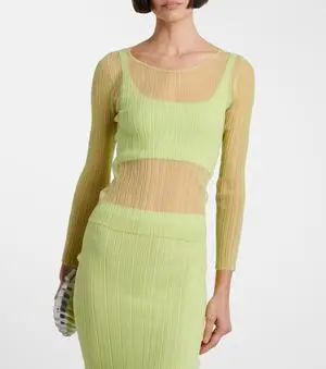 Simkhai Sheer Jersey Top - Green