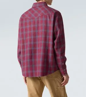 Visvim Four Corners Checked Wool And Linen Shirt - Red