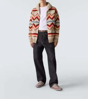 Visvim Wool And Cashmere Jacquard Cardigan