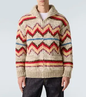 Visvim Wool And Cashmere Jacquard Cardigan