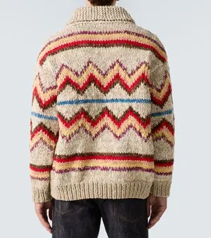 Visvim Wool And Cashmere Jacquard Cardigan
