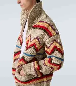 Visvim Wool And Cashmere Jacquard Cardigan