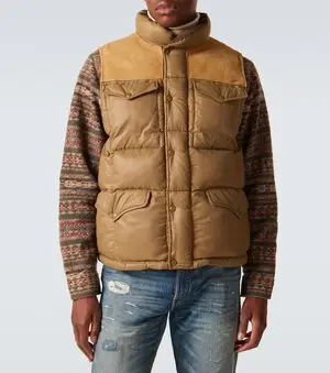 Ralph Lauren Leather-trimmed Ripstop Puffer Vest