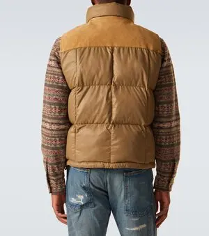 Ralph Lauren Leather-trimmed Ripstop Puffer Vest