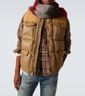 Ralph Lauren Leather-trimmed Ripstop Puffer Vest