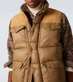 Ralph Lauren Leather-trimmed Ripstop Puffer Vest