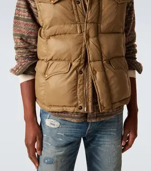 Ralph Lauren Leather-trimmed Ripstop Puffer Vest