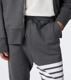 Thom Browne 4-bar Cotton Jersey Sweatpants
