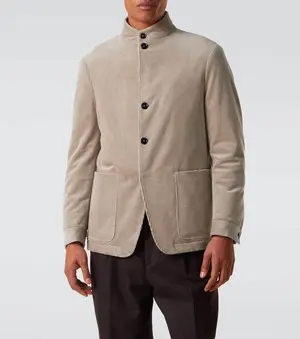 Zegna Conte Cotton And Cashmere Corduroy Jacket - Beige