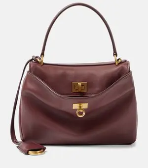 Balenciaga Rodeo Mini Leather Tote - Burgundy