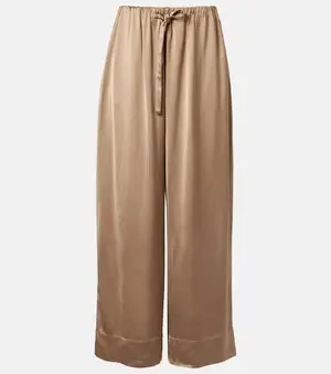 Satin Wide-Leg Trousers