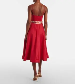 Zimmermann Rebellion Linen Midi Dress - Red