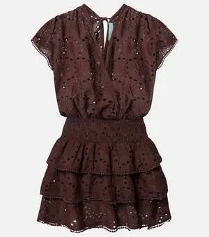 Melissa Odabash Broderie Anglaise Cotton Minidress - Brown