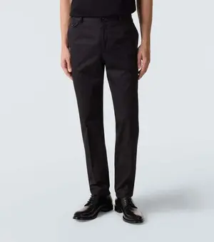 Dolce & Gabbana Cotton-blend Slim Trousers - Blue