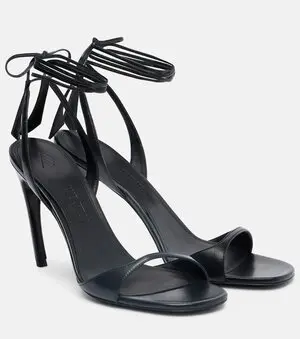 Attico Ora 95 Leather Sandals - Black