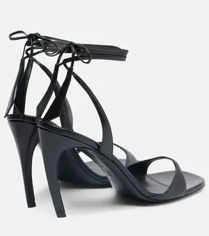 Attico Ora 95 Leather Sandals - Black