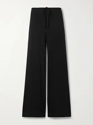 NILI LOTAN Adriel Stretch-jersey Wide-leg Pants - Black