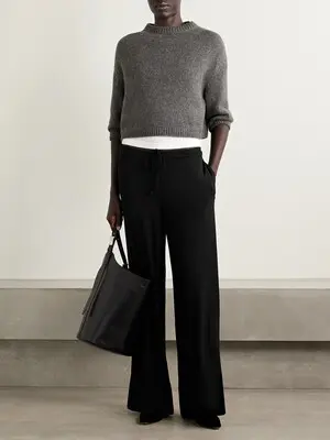 NILI LOTAN Adriel Stretch-jersey Wide-leg Pants - Black