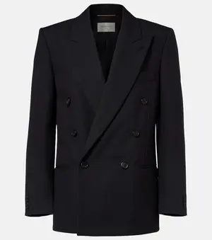 Saint Laurent Double-breasted Wool Blazer - Black