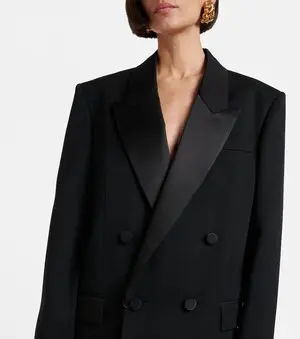 Saint Laurent Double-breasted Wool Blazer - Black