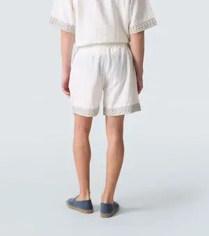 Commas Name Crochet-trimmed Bermuda Shorts - White