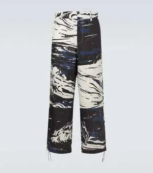 Commas Printed Linen Straight Pants