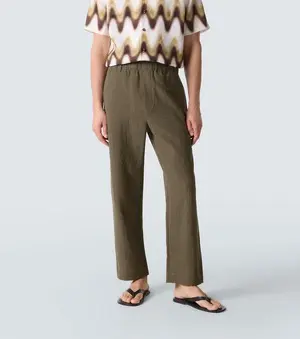 Commas Mid-rise Straight Pants - Green