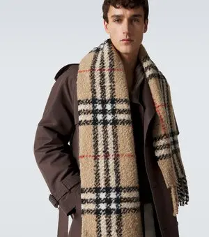Burberry Check Wool-blend Bouclé Scarf