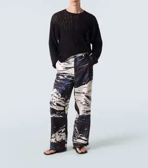 Commas Pointelle Cotton And Linen Sweater - Black