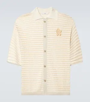 Commas Name Crochet Floral-appliqué Open-knit Shirt