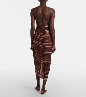 Anna Kosturova Tie-dye Silk Beach Cover-up - Brown