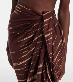 Anna Kosturova Tie-dye Silk Beach Cover-up - Brown